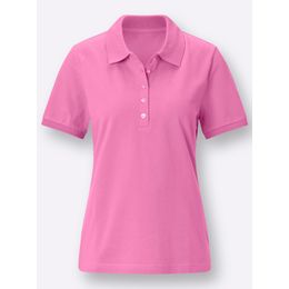 WITT Damen Poloshirt mit Seitenschlitzen, pink, Gr&ouml;&szlig;e 50