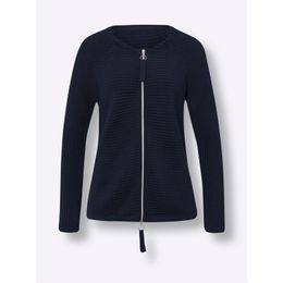 Heine Witt Damen Strickjacke in dezentem Glanz, marine, Gr&ouml;&szlig;e 40