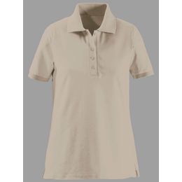 WITT Damen Poloshirt mit Seitenschlitzen, sand, Gr&ouml;&szlig;e 54