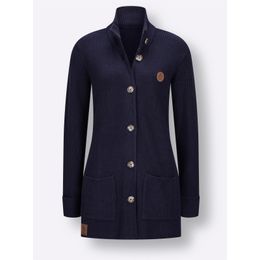WITT Damen Longstrickjacke mit Stehkragen, marine, Gr&ouml;&szlig;e 40