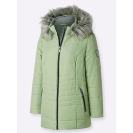 WITT Damen Steppjacke mit abnehmbarem Pelz-Imitat, eucalyptus, Gr&ouml;&szlig;e 18