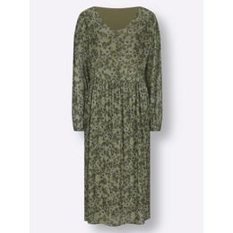 WITT Damen Blumenkleid in floral bedruckter Mesh-Qualit&auml;t, schilf-bedruckt, Gr&ouml;&szlig;e 36