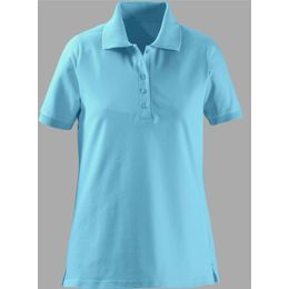WITT Damen Poloshirt mit Seitenschlitzen, aqua, Gr&ouml;&szlig;e 52