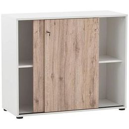 MÖBELPARTNER MÖBELPARTNER Schiebetürenschrank 400, 701764 weiß, wildeiche 1 Fachboden 100,1 x 41,0 x 83,6 cm