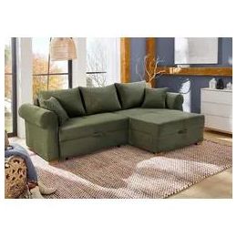 Jockenhöfer Ecksofa JOCKENHÖFER GRUPPE "List L-Form" Sofas Gr. B/T: 248cm x 99cm, Cord, Ottomane beidseitig montierbar, grün viel Stauraum, 2 separate Liegeflächen, Ottomane links oder rechts