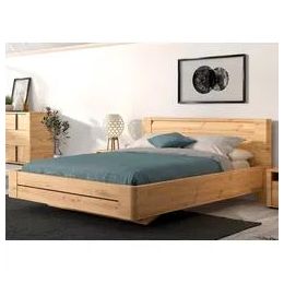 Bett GAMI "Confidence", braun (eiche artisan), B:157cm H:88cm L:210cm, Betten, Bettgestell Massivholzbett