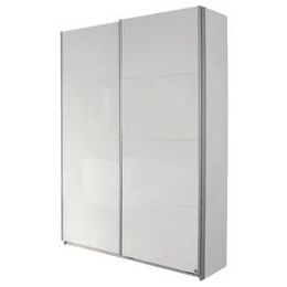 Garderobenschrank Rauch "Garderobe Drehtürenschrank Kleiderschrank Schrank Schuhschrank MINOSA" Schränke Gr. H/T: 197 cm x 48 cm, 2 St., weiß (alpinweiß, hochglanz weiß) Breite 136 cm, ausziehbare Kleiderstange, 6 Schuhböden MADE IN GERMANY