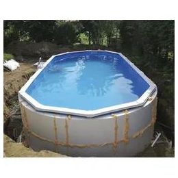 Poolwandisolierung KWAD "Pool Protector T60" Bauplatten weiß für Ovalformbecken der Größe 920x460x132 cm