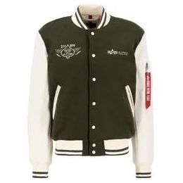 Bomberjacke Alpha Industries "Alpha Industries Men - Bomber Jackets Varsity Air Force Jacket" Gr. L, grün (schwarz olive) Herren Jacken