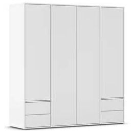 Drehtürenschrank Rauch "Kleiderschrank Schrank Garderobe Wäscheschrank NABILA viel Stauraum" Schränke Gr. B/H/T: 187 cm x 194 cm x 53 cm, 4 St., weiß (alpinweiß) mit 2 Schubladen und Push-to-Open Funktion TOPSELLER MADE IN GERMANY