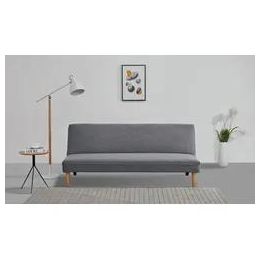 Schlafsofa Inosign "MONIDA, Schlafsofa, Klappsofa, 3-Sitzer mit Bettfunktion und" Sofas Gr. B/H/T: 183cm x 79cm x 87cm, Webstoff, grau (anthrazit) verstellbarer Rückenlehne