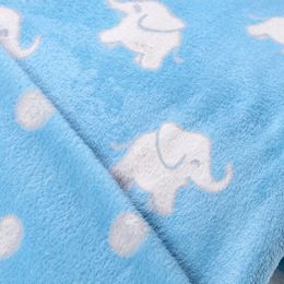 buttinette Doubleface-Wellness-Fleece "Elefant", hellblau/weiß