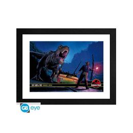 ABYSTYLE - JURASSIC PARK Framed print Alan Grant vs T-Rex - Bild