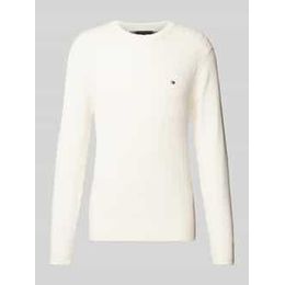 Tommy Hilfiger Slim Fit Strickpullover mit Fischgrät-Struktur