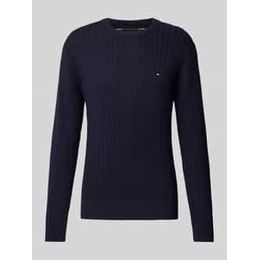 Tommy Hilfiger Slim Fit Strickpullover mit Fischgrät-Struktur