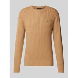 Tommy Hilfiger Slim Fit Strickpullover mit Fischgrät-Struktur