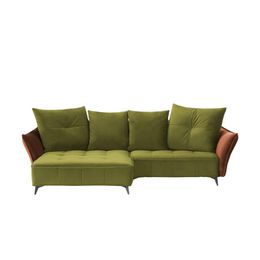 Höffner Ecksofa Crease ¦ grün ¦ Maße (cm): B: 290 H: 80 T: 175