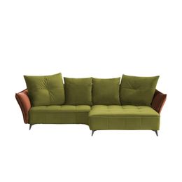 Höffner Ecksofa Crease ¦ grün ¦ Maße (cm): B: 290 H: 80 T: 175