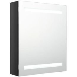 LED-Bad-Spiegelschrank Glänzendes Schwarz 50x14x60 cm vidaXL