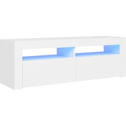 TV-Schrank mit LED-Leuchten Weiß 120x35x40 cm vidaXL