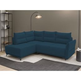 Lisa Design - Arya - ecksofa mit schlaffunktion - mit bettkasten - 5 sitzplätze - zeitgenössischer stil - links - blau