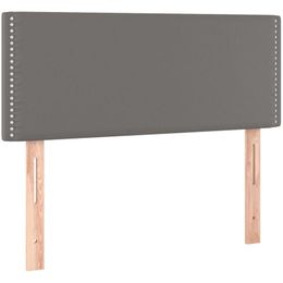 Jinlefu - led Kopfteil Grau 100x5x78/88 cm Kunstleder vidaXL