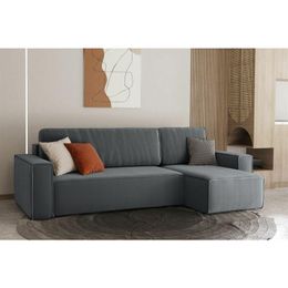 Ecksofa Schlafsofa Sofa maris Stoff Asphalt Ottomane Rechts