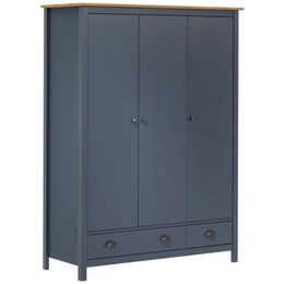 vidaXL - Kleiderschrank mit 3 Türen Hill Grau 127x50x170 cm Kiefernholz