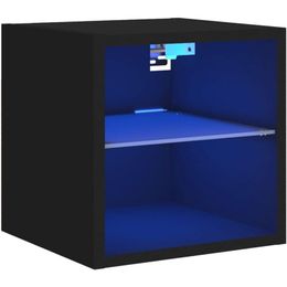 vidaXL - TV-Wandschrank mit LED-Leuchten Schwarz 30x28,5x30 cm