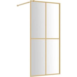 vidaXL - Duschwand für Begehbare Dusche esg Klarglas Golden 100x195cm