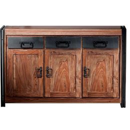 Sideboard Sit "Panama" Sideboards Gr. B/H/T: 140cm x 90cm x 40cm, 3 St., schwarz (natur/schwarz) Breite 140 cm