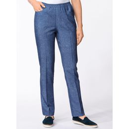 Schlupfhose Classic Basics Gr. 46, Normalgrößen, blau (blau-meliert + marine-meliert) Damen Hosen