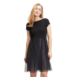 Abendkleid Vera Mont "Vera Mont mit Tüll" Gr. 40, Normalgrößen, schwarz (schwarz, grau) Damen Kleider Kontrastfutter