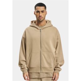 Sweatjacke DEF "DEF Herren Zip Hoody" Gr. L, braun (dust) Herren Sweatjacken