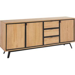 Sideboard Inosign "Malu" Sideboards Gr. B/H/T: 180 cm x 76 cm x 40 cm, 3 Schubkästen, 3 St., beige (natur) Kommode mit Magnetverschluß an den Türen, aus massivem Kiefernholz