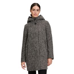 Wintermantel Gil Bret Gr. 42, grau (taupe, schwarz), Damen, Web, Obermaterial: 32% Baumwolle, 27% Polyester, 18% Wolle, 18% Polyacryl, 5% sonstige Fasern, meliert, Mäntel, mit Kapuze