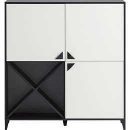 Highboard LOOKS by Wolfgang Joop "Looks Classic" Sideboards Gr. B/H/T: 120,0 cm x 129,9 cm x 39,0 cm, schwarz (schwarzmatt, cremebeige) Mit kreuzförmiger, variabel einsetzbarer Facheinteilung