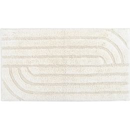 Badematte Andas "Marie Streifen, Scandi, Boho, modernes Muster" Badematten Gr. rechteckig (70cm x 110cm), Baumwolle, beige (natur) Hoch-Tief-Struktur, 100% Baumwolle