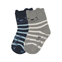 Sterntaler Socken 'B&auml;r' M&auml;dchen Gr&ouml;&szlig;e 17/18 navy / opal / graumeliert / wei&szlig;