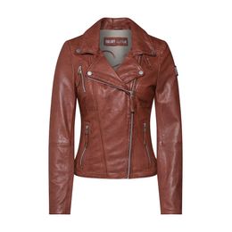 Freaky Nation Lederjacke 'Bikerprincess' Damen Gr&ouml;&szlig;e XXS braun / silber