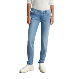 Marc O'Polo Slim-fit-Jeans MARC O'POLO DENIM "aus Organic Cotton-Stretch" Gr. 26, Länge 32, blau (hellblau) Damen Jeans