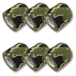 LisaCare Pflasterverband - 5cm x 4,5m - 6er Set Camo-Grün 6 St