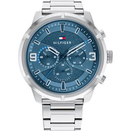 Multifunktionsuhr Tommy Hilfiger "SPORT, 1792077" Armbanduhren blau (silberfarben) Herren Quarzuhr, Armbanduhr, Herrenuhr, Datum, Edelstahlarmband