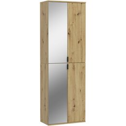 Garderoben-Set Inosign "Trondheim, Breite 60 cm, best. aus 2 Schränken, 4 Türen, 6 Fächer", braun (nox oak nachbildung), B:60cm H:193cm T:34cm, Holzwerkstoff, Kastenmöbel-Sets, Türanschlag wechselbar, Garderobenschrank, Kleiderschrank