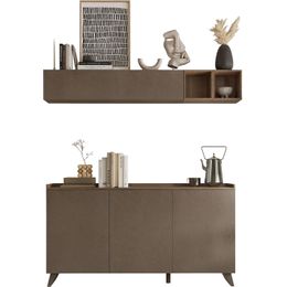 Wohnzimmer-Set Inosign "Tray" Kastenmöbel-Sets braun (bronzo) Sideboard 4-teilig