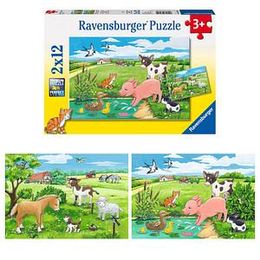 Ravensburger Tierkinder auf dem Land Puzzle, 2 x 12 Teile