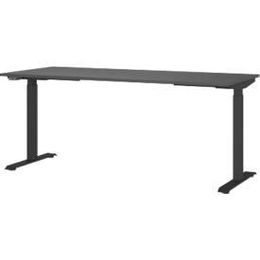 Schreibtisch Porto, elektrisch höhenverstellbar, T-Fuß, B 1800 x T 800 x H 720-1200 mm, graphit/schwarz + Memory-USB-Panel