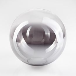 hofstein Glaslampenschirm Gastor Ersatzglas 15 cm Klar, Rauchfarben