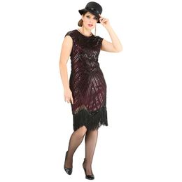 buttinette Charleston-Perlenkleid, schwarz/rot