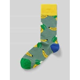 DillySocks Socken mit Motiv-Stitching Modell 'Peeled Banana'